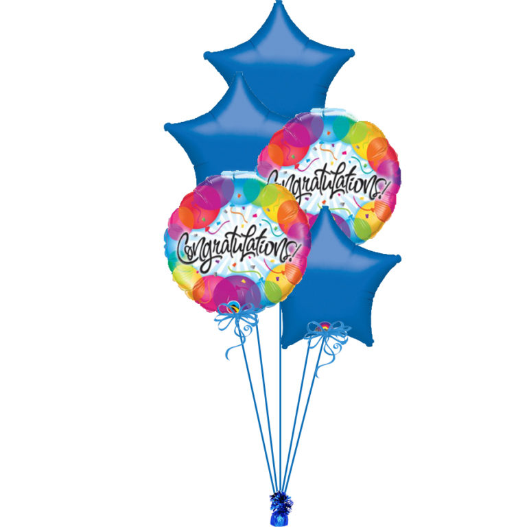 Congratulations Balloon Blue Bunch | Magic Balloons