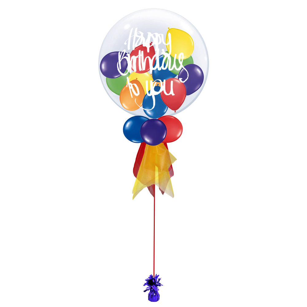 Personalised Multicolour Large Deco Bubble Balloon | Magic Balloons